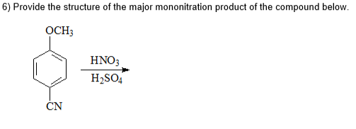 Solved 6) Provide the structure of the major mononitration | Chegg.com