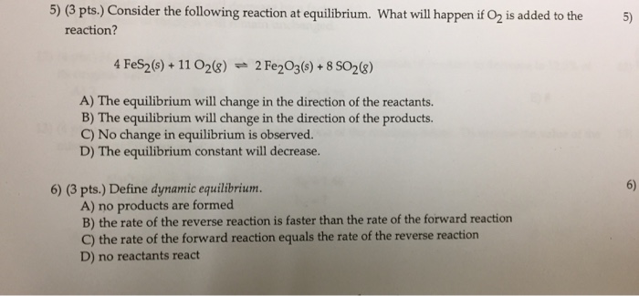 Solved Consider the following reaction at equilibrium. What | Chegg.com