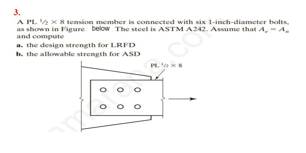 Solved A PL 1/2×8 tension member is connected with six | Chegg.com