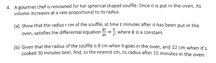 Solved 4. A gourmet chef is renowned for her spherical | Chegg.com