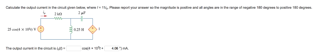 Solved Determine the output current lo in the circuit given | Chegg.com