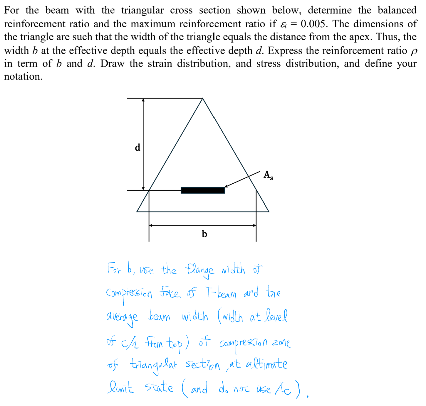 For the beam with the triangular cross section shown | Chegg.com