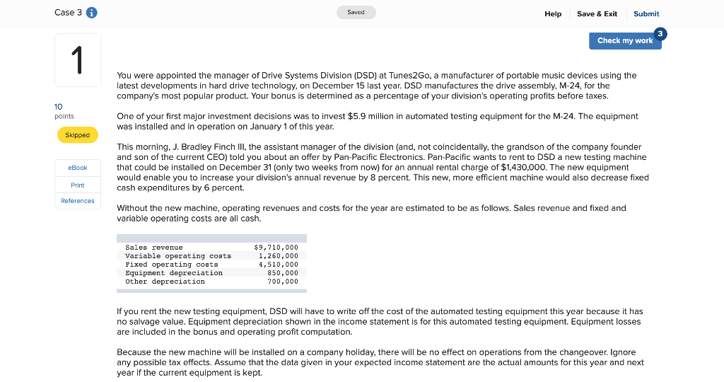 Solved Case 3 i Saved Help Save & Exit Submit Check my work | Chegg.com