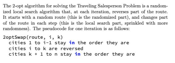 The 2 Opt Algorithm For Solving The Traveling