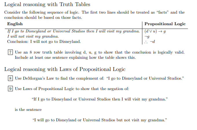 Logical reasoning with Truth Tables Consider the | Chegg.com