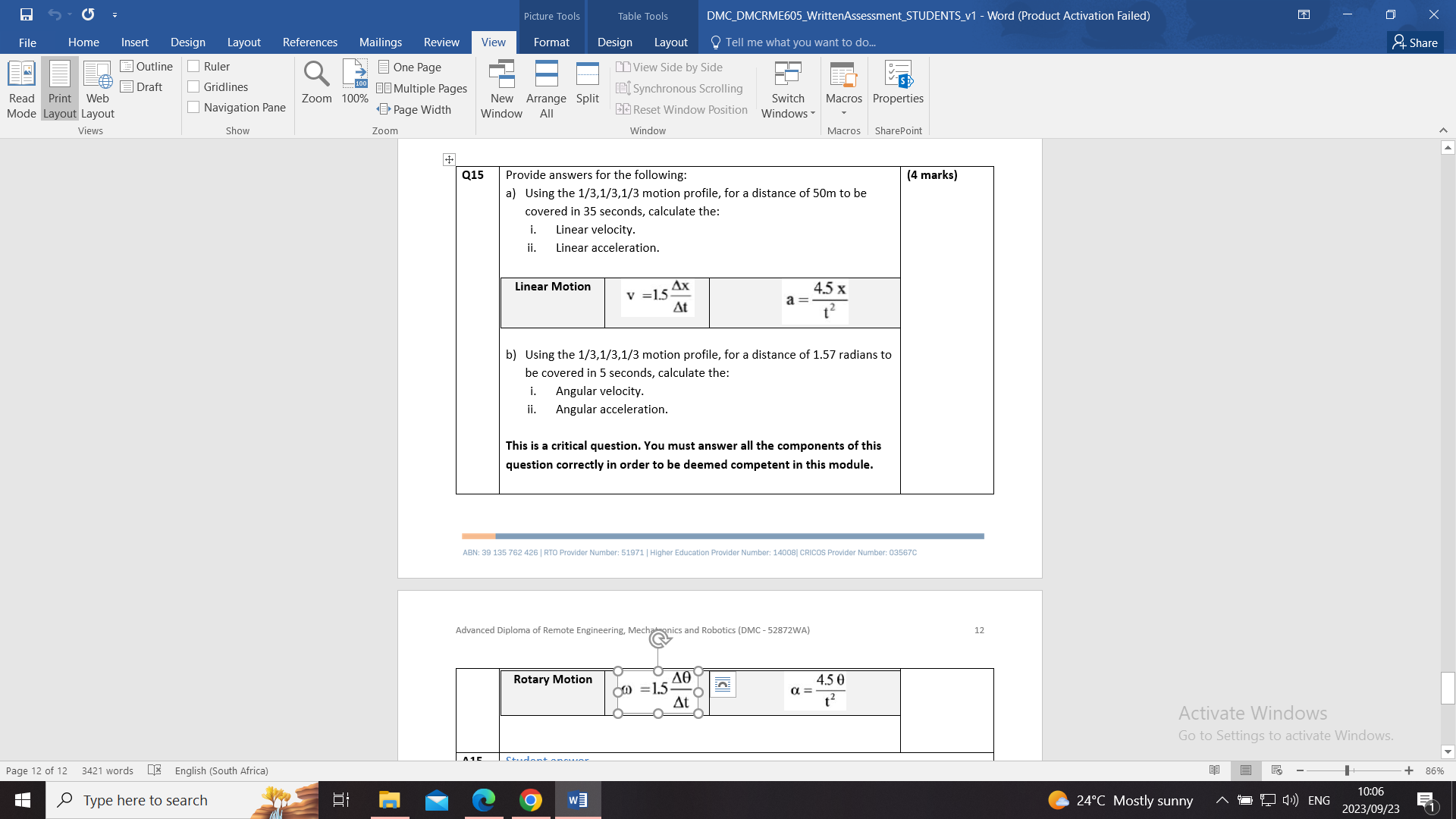 Solved Q15 Provide answers for the following: (4 m a) Using | Chegg.com