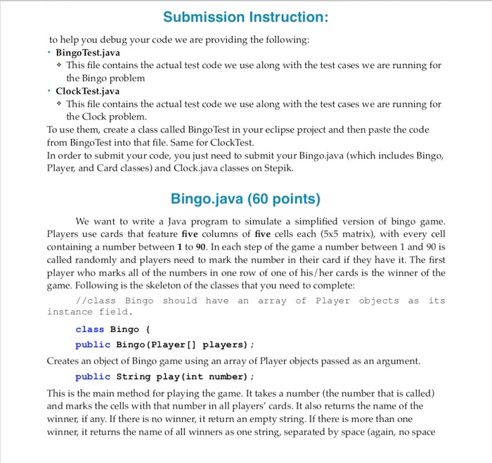 Solved Submission Instruction: to help you debug your code | Chegg.com
