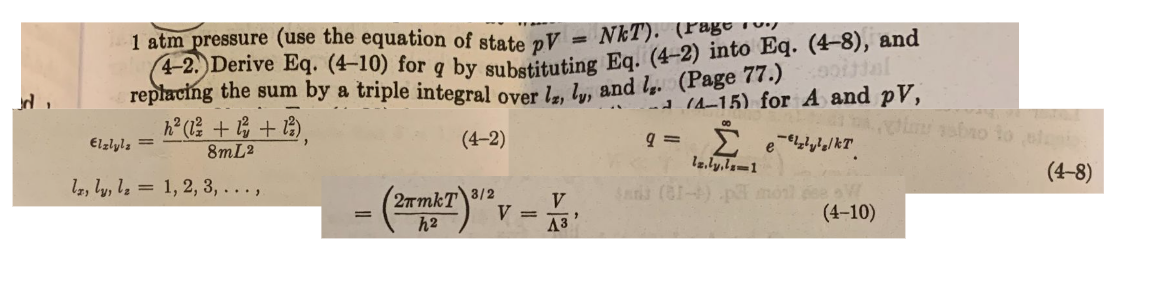 1 atm pressure (use the equation of state pV=NkT ). | Chegg.com