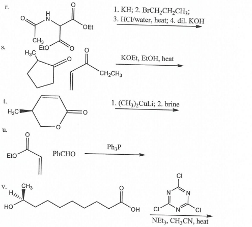 ZI 1. KH; 2. BrCH2CH2CH3; 3. HCl/water, heat; 4. dil. | Chegg.com