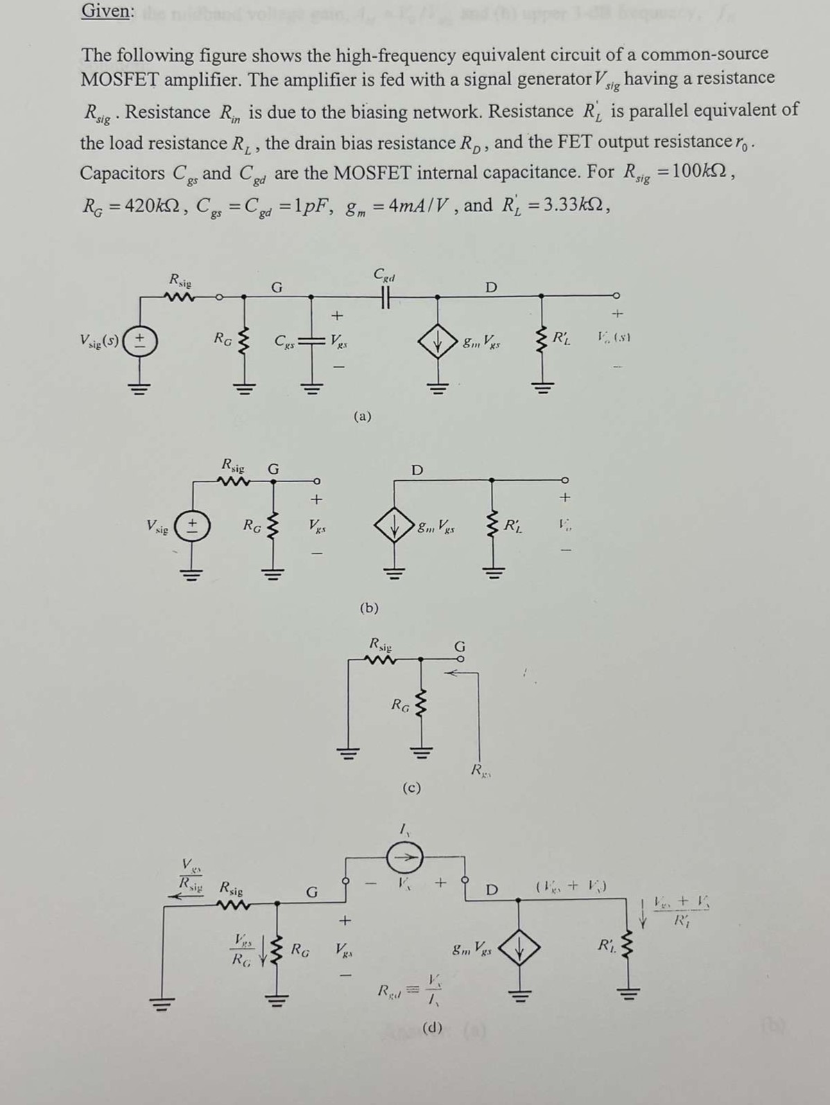 Solved The following figure shows the high-frequency | Chegg.com