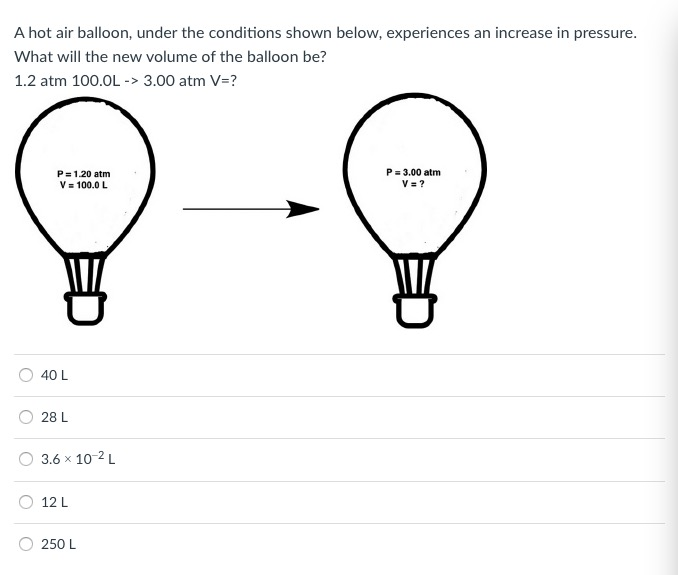 Solved A hot air balloon, under the conditions shown below, | Chegg.com