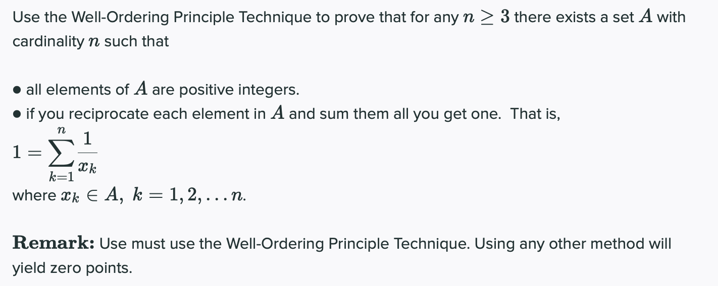 Solved Use the well-Ordering Principle Technique to prove | Chegg.com