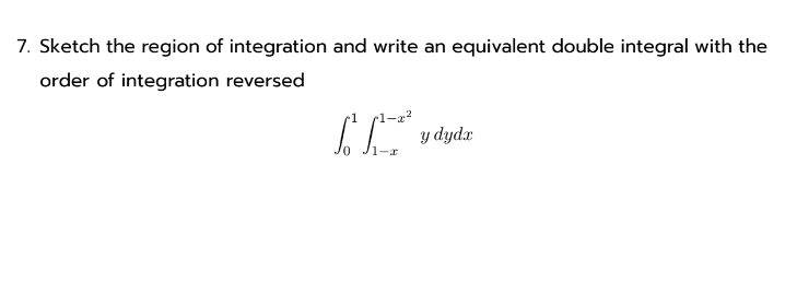 Solved 7. Sketch the region of integration and write an | Chegg.com