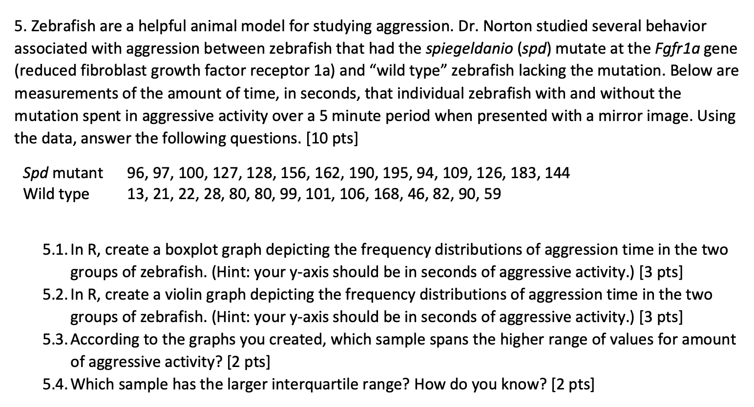 Solved 5. Zebrafish are a helpful animal model for studying | Chegg.com