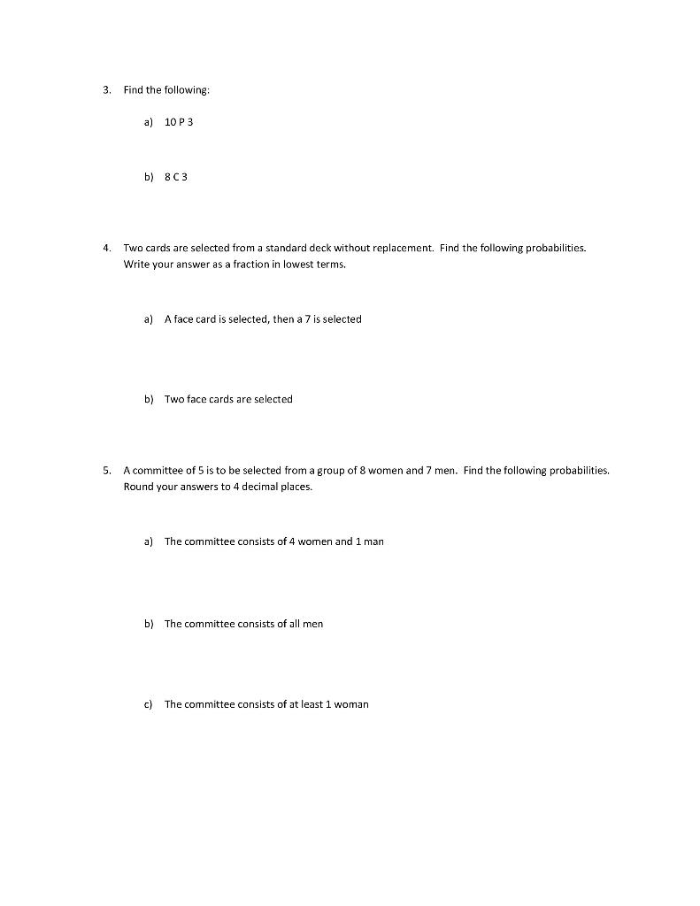 Solved Name: Calculator Homework #3 - Probability and | Chegg.com