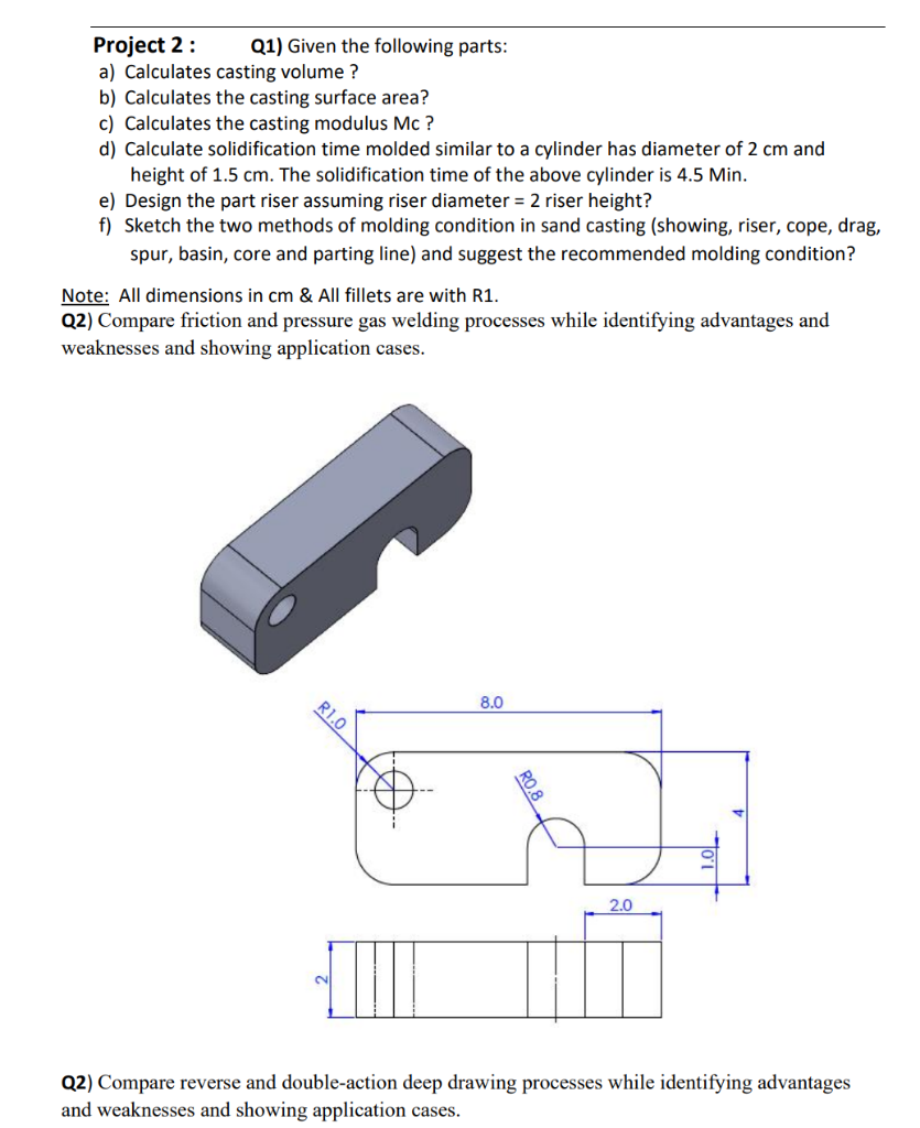 Solved Project 2 : Q1) Given the following parts: a) | Chegg.com