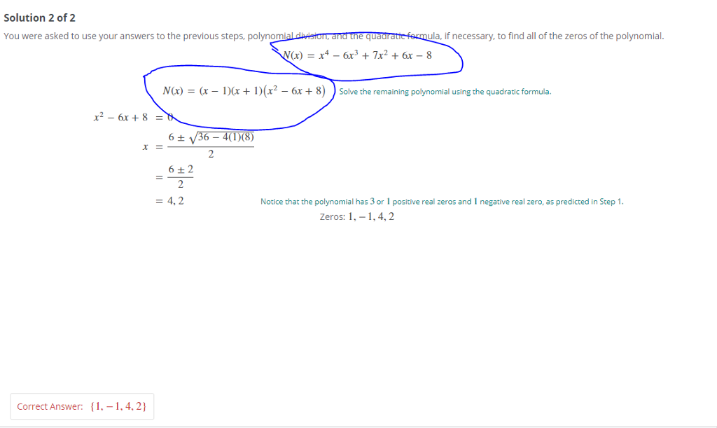 Solved Solution 2 of 2 You were asked to use your answers to | Chegg.com