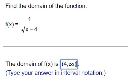 Solved Find the domain of the function.f(x)=1x-42The domain | Chegg.com