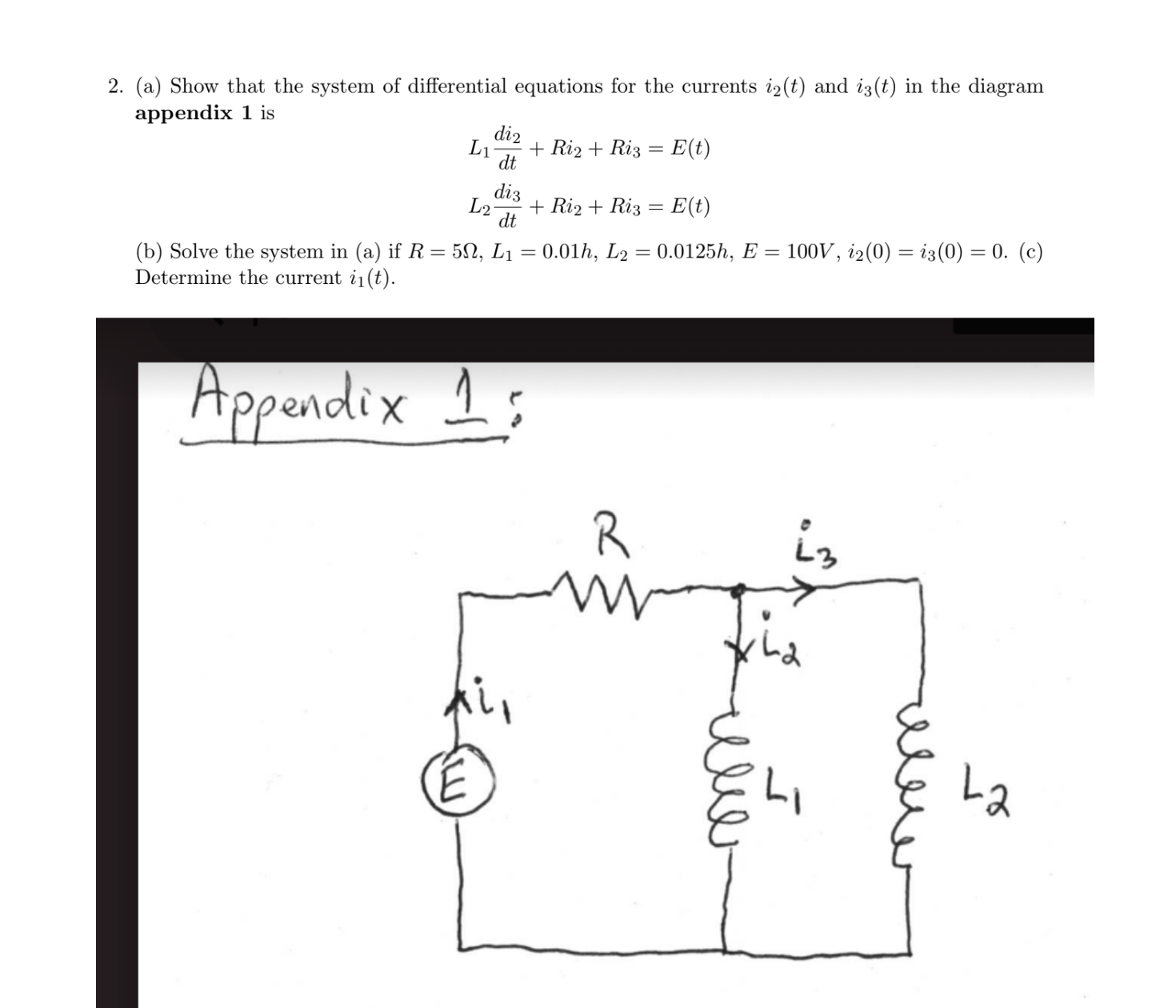 Solved A Show That The System Of Differential Equations