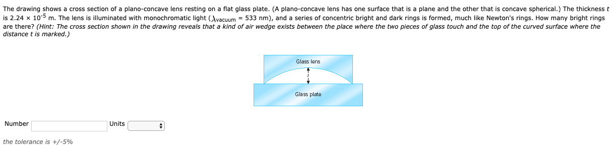 Solved The drawing shows a cross section of a plano-concave | Chegg.com