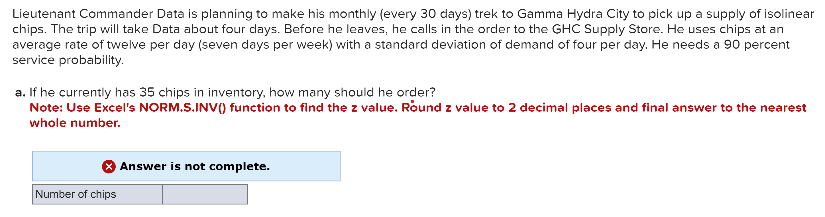 Solved Lieutenant Commander Data is planning to make his | Chegg.com