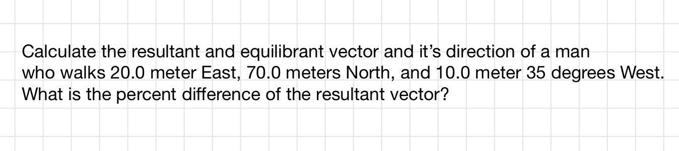 Solved Calculate the resultant and equilibrant vector and | Chegg.com