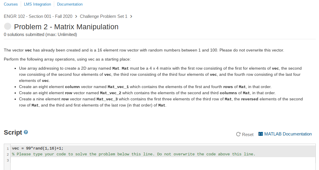 Solved Courses LMS Integration Documentation ENGR 102 - | Chegg.com