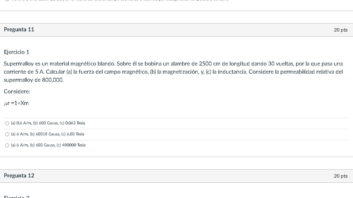 Supermalloy is a soft magnetic material. A 2500 cm | Chegg.com