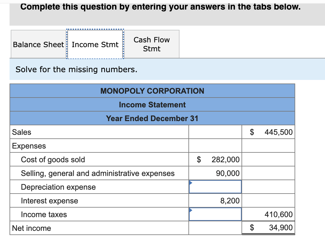 Solved Balance Sheet Income Stmt Cash Flow Stmt Solve for | Chegg.com