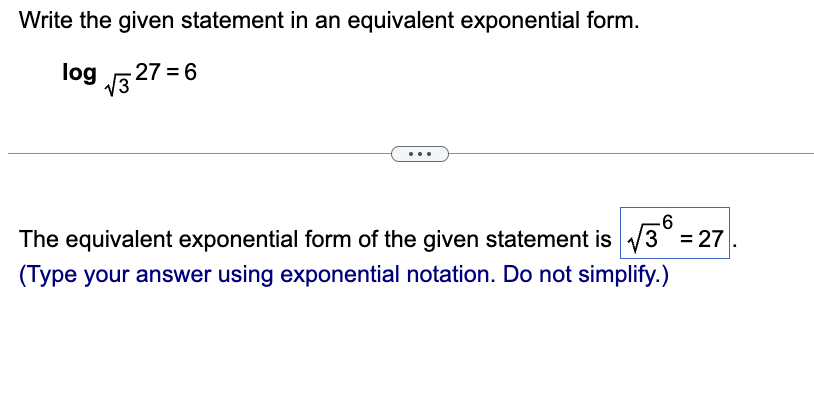 Solved Write the given statement in an equivalent | Chegg.com