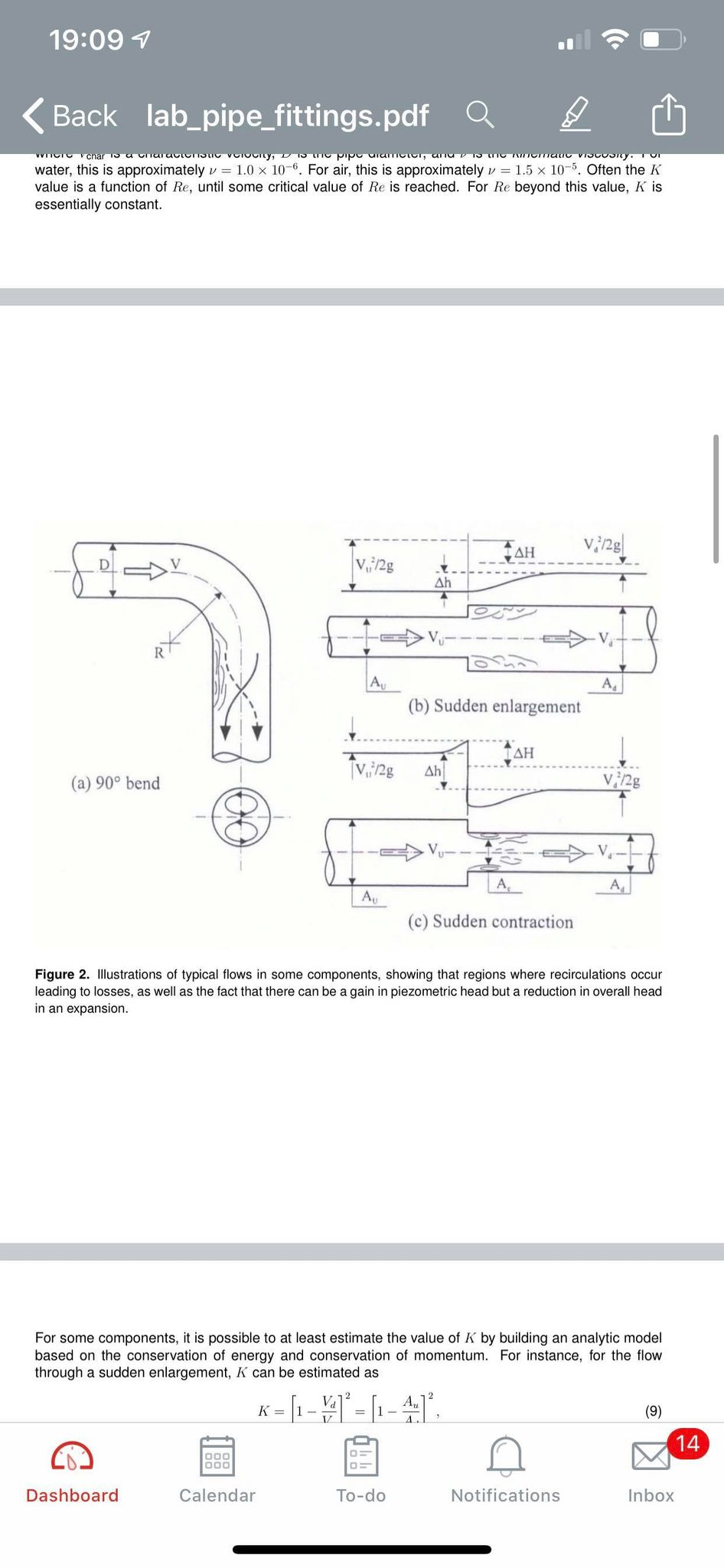 Solved 19:09 1 Back lab_pipe_fittings.pdf a MEE20003 FLUID | Chegg.com