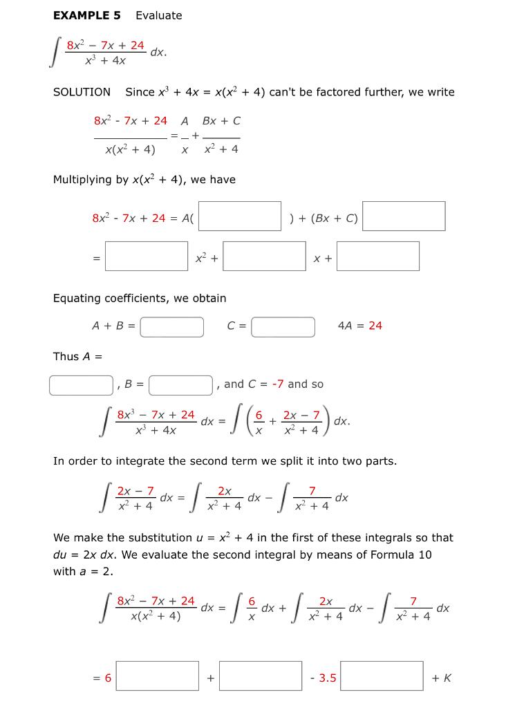 Solved ∫x3+4x8x2−7x+24dx SOLUTION Since x3+4x=x(x2+4) can't | Chegg.com
