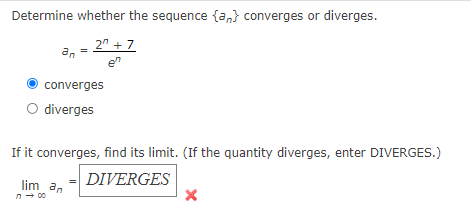 Solved If it converges, find its limit. (If the quantity | Chegg.com