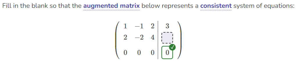 Solved Please hlep:Fill in the blank so that the augmented | Chegg.com