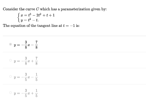 Solved Consider the curve C which has a parameterization | Chegg.com