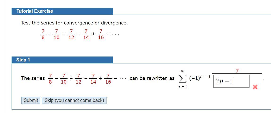 Solved Tutorial Exercise Test the series for convergence or | Chegg.com