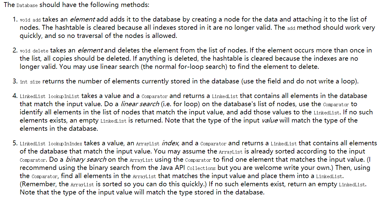 Solved Create the following classes: DatabaseType: an | Chegg.com