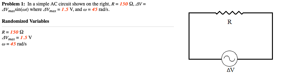 Solved Problem 1: In a simple AC circuit shown on the right, | Chegg.com