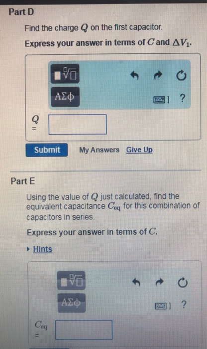 Solved Capacitors in Series Learning Goal: To understand how | Chegg.com