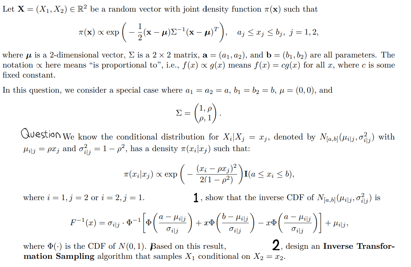 Solved Let X = (X1, X2) ERP be a random vector with joint | Chegg.com