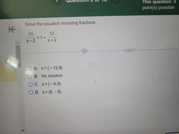 Solved Solve the equation involving fractions. x−210=1+x+212 | Chegg.com