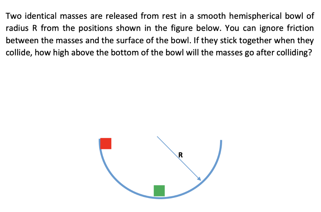 Solved Two identical masses are released from rest in a | Chegg.com