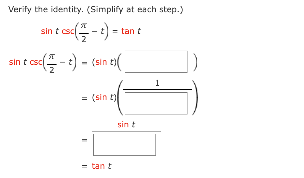 Solved Verify the identity. (Simplify at each step.) | Chegg.com