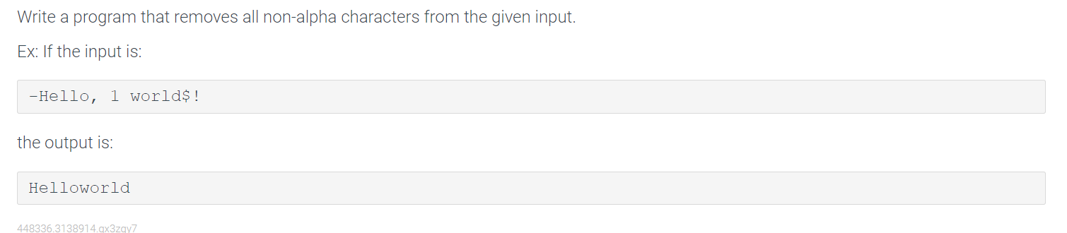 Solved Write A Program That Removes All Non Alpha Characters 