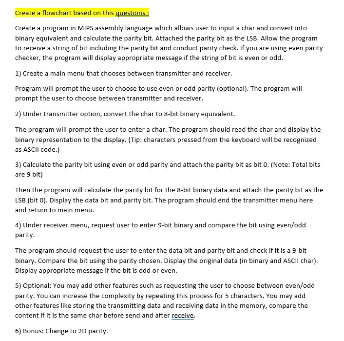 Solved helpCreate a flowchart based on this questions:Create | Chegg.com