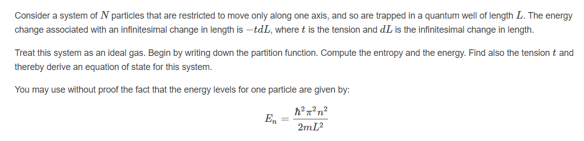 Solved Consider a system of N particles that are restricted | Chegg.com