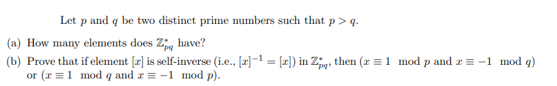 Solved Let p and q be two distinct prime numbers such that p | Chegg.com