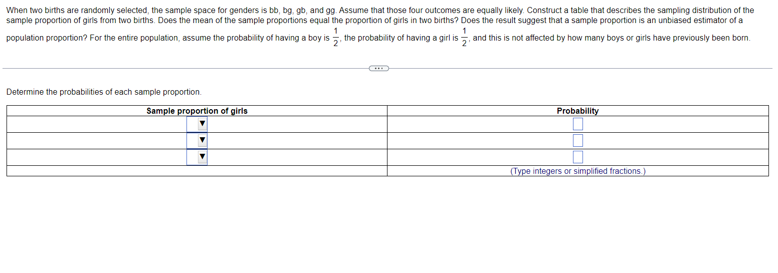 Solved Determine the probabilities of each sample | Chegg.com