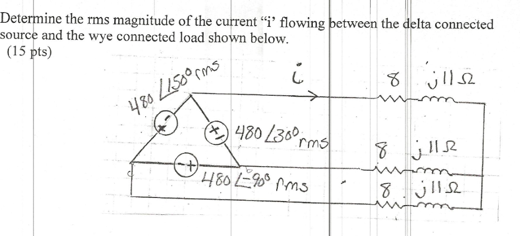 Solved Determine the rms magnitude of the current flowing | Chegg.com