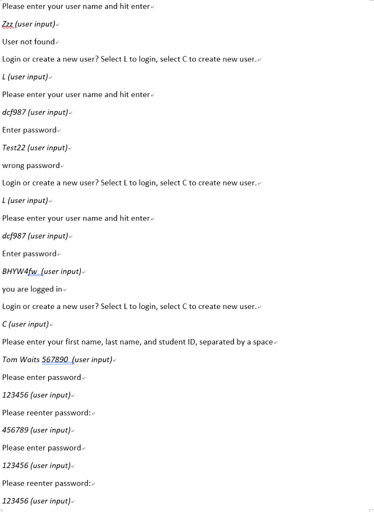 Solved Lab: User login system Create a user login system. | Chegg.com
